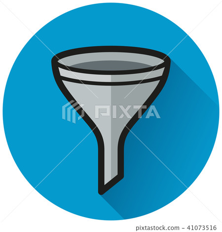 funnel circle flat blue icon - Stock Illustration [41073516] - PIXTA