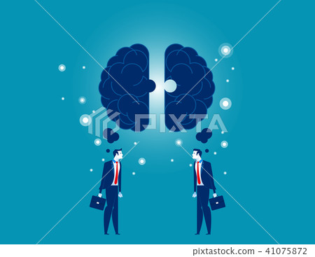 Teamwork. Two people work together to success. - Stock Illustration ...