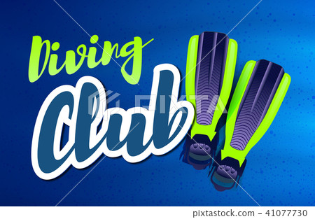 Diving club. Vector illustration with flippers-插圖素材 [41077730] - PIXTA圖庫