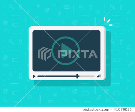 Video player icon vector, flat cartoon media... - Stock Illustration ...