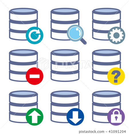 Database icon set - Stock Illustration [41091204] - PIXTA