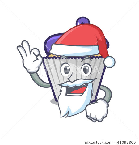 Santa blueberry cupcake mascot cartoon - Stock Illustration [41092809 ...