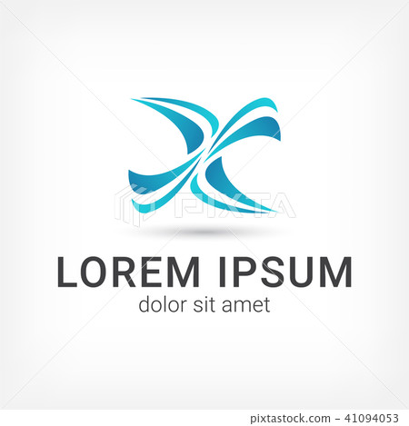 letter x cross logo curve style design template - Stock Illustration ...