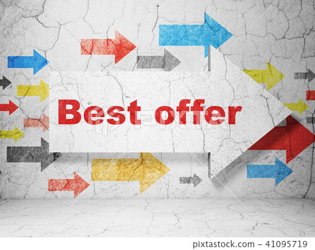 Advertising concept: arrow with Best Offer on... - Stock Illustration ...
