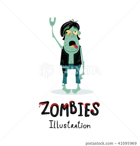 Punk rocker zombie character in cartoon style - Stock Illustration ...