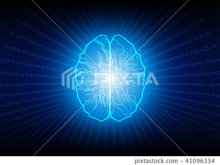 abstract brain with binary code technology - Stock Illustration ...
