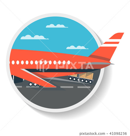 Logistics icon with loading airplane - Stock Illustration [41098236 ...