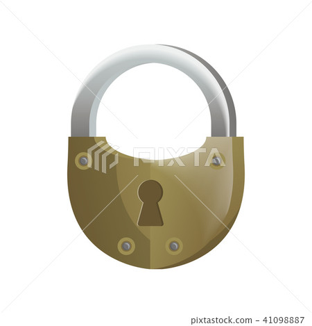 Retro lock icon in flat design - Stock Illustration [41098887] - PIXTA