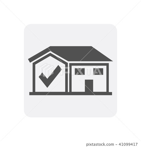 Quality control at home icon with house sign - Stock Illustration ...