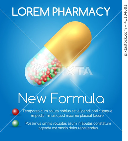 Pharmacy poster with pill - Stock Illustration [41104081] - PIXTA