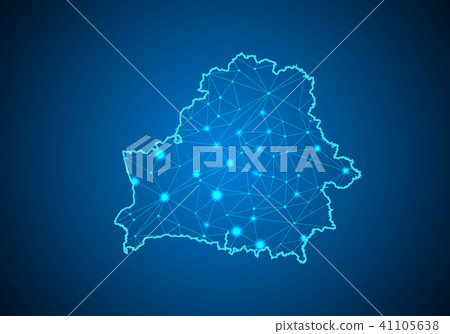 Map Connection line and dots. - Stock Illustration [41105638] - PIXTA