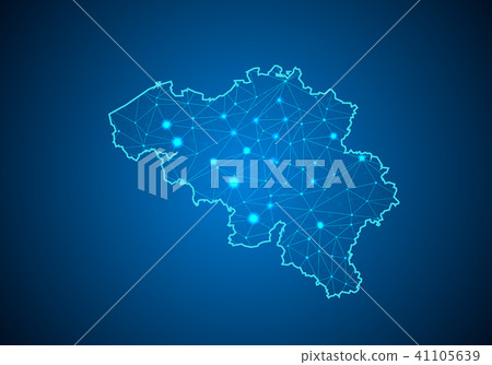Map Connection line and dots. - Stock Illustration [41105639] - PIXTA