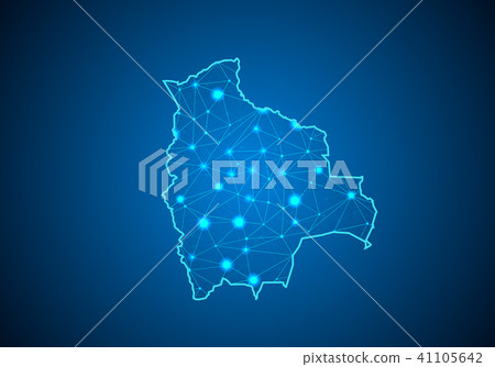 Map Connection line and dots. - Stock Illustration [41105642] - PIXTA