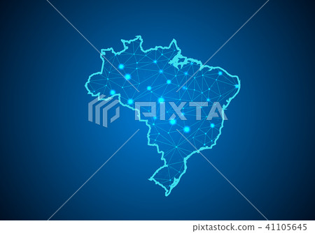Map Connection line and dots. - Stock Illustration [41105645] - PIXTA