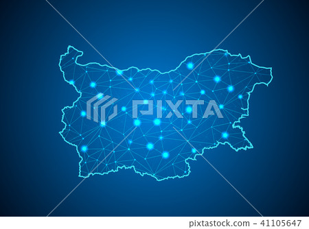 Map Connection line and dots. - Stock Illustration [41105647] - PIXTA