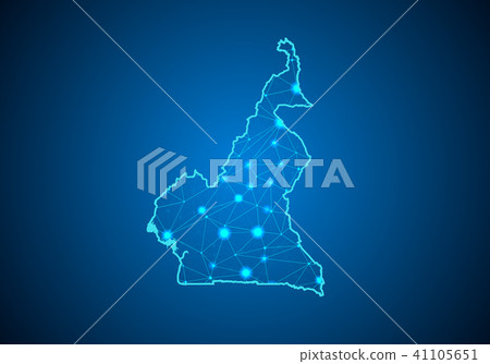 Map Connection line and dots. - Stock Illustration [41105651] - PIXTA