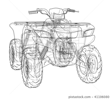 ATV quadbike concept outline. Vector - Stock Illustration [41106080 ...