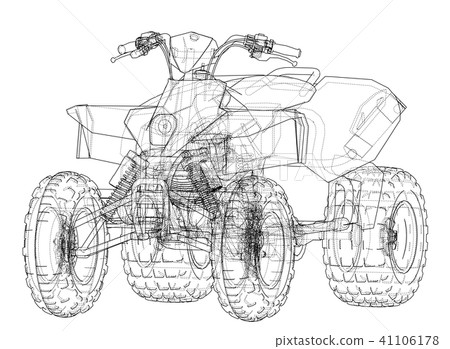 ATV quadbike concept outline. Vector - Stock Illustration [41106178 ...