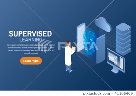 Supervised learning task concept. Artificial... - Stock Illustration ...