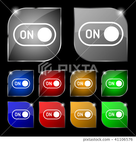 start icon sign. Set of ten colorful buttons with - Stock Illustration ...