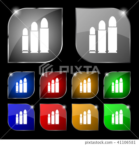bullet Icon sign. Set of ten colorful buttons with-插圖素材 [41106581 ...