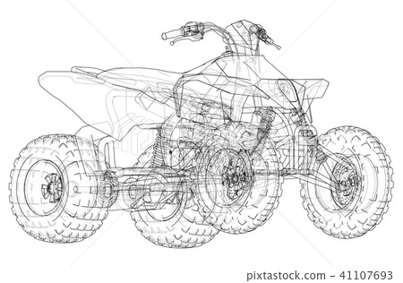 ATV quadbike concept outline. Vector - Stock Illustration [41107693 ...