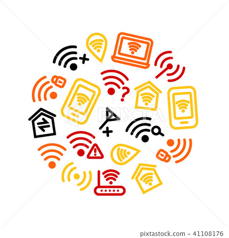 Wifi Wreless Round Design Template. Vector - Stock Illustration ...
