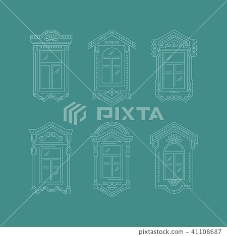 Retro Window icon, Window vintage frames.... - Stock Illustration ...
