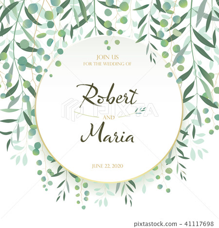 wedding invitation card. Leaf pattern, wedding... - Stock Illustration ...