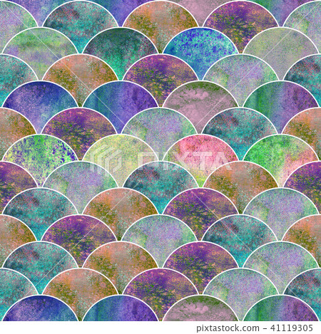 Fish scale wave japanese seamless pattern - Stock Illustration ...