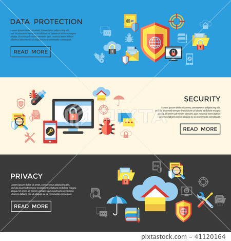 Digital vector data protection icon set - Stock Illustration [41120164] - PIXTA