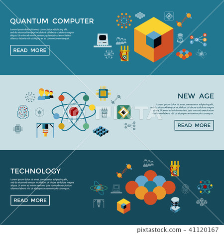 Digital vector quantum computing icon set - Stock Illustration ...