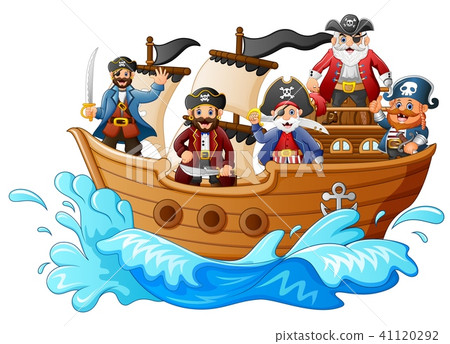 Group of pirate on the ship - Stock Illustration [41120292] - PIXTA