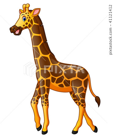 Happy giraffe cartoon -插圖素材 [41121412] - PIXTA圖庫