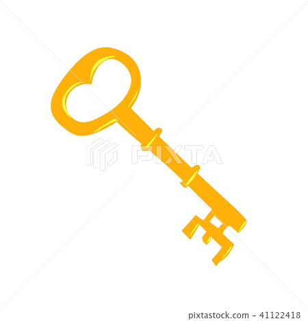 Golden key. Symbol of openness or knowledge .... - Stock Illustration ...