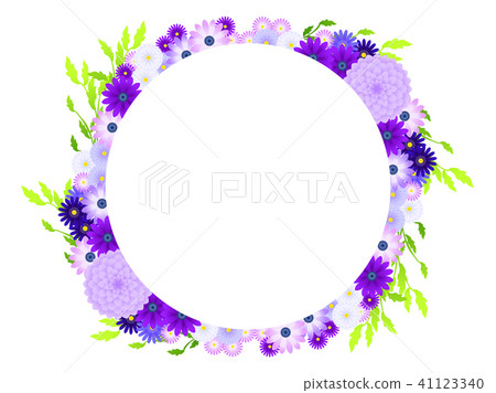 Dahlia and Aster Frame - Stock Illustration [41123340] - PIXTA