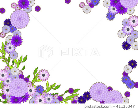 Dahlia and Aster Frame - Stock Illustration [41123347] - PIXTA