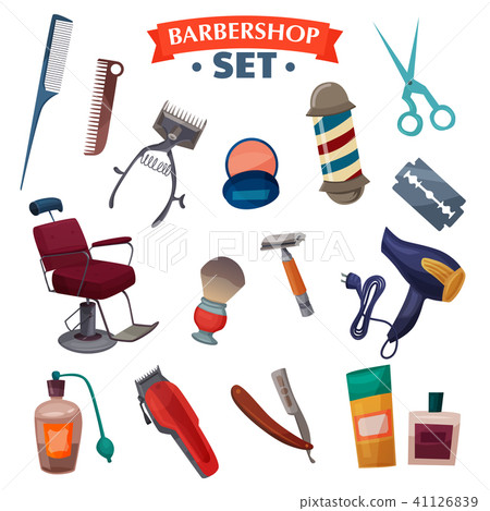 Barber Shop Cartoon Set - Stock Illustration [41126839] - PIXTA