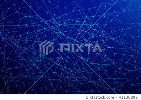 Blue network connection triangle lines on blue - Stock Illustration ...