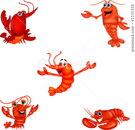 Cartoon crustacean collection set - Stock Illustration [41135320] - PIXTA