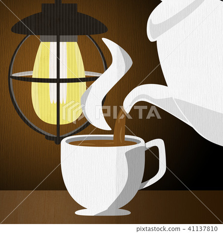 Coffee at night - Stock Illustration [41137810] - PIXTA