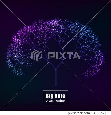 Big data visualization. glowing tree vector - Stock Illustration ...