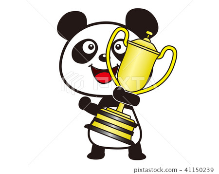 Panda and the winning cup - Stock Illustration [41150239] - PIXTA