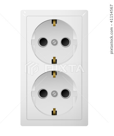 Dual electrical socket Type F. Receptacle from... - Stock Illustration ...
