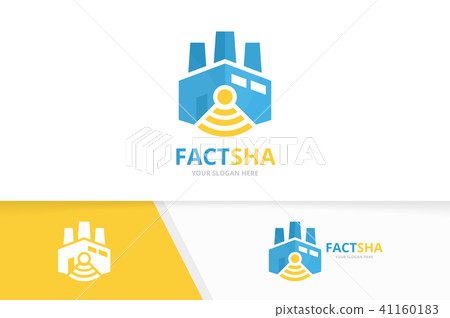 Vector factory and wifi logo combination.... - Stock Illustration ...