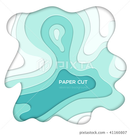 Blue abstract layout - vector paper cut... - Stock Illustration ...