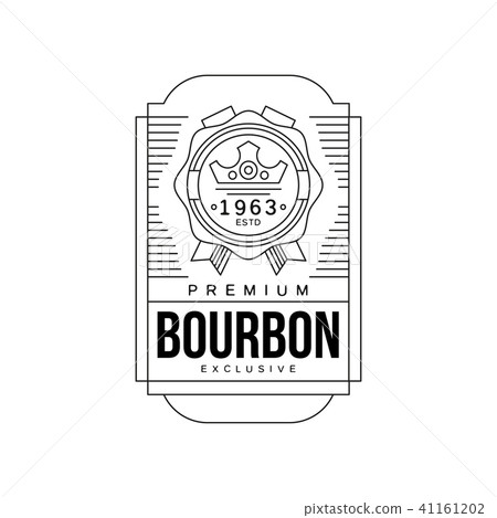 Bourbon vintage label design, premium strong... - Stock Illustration ...