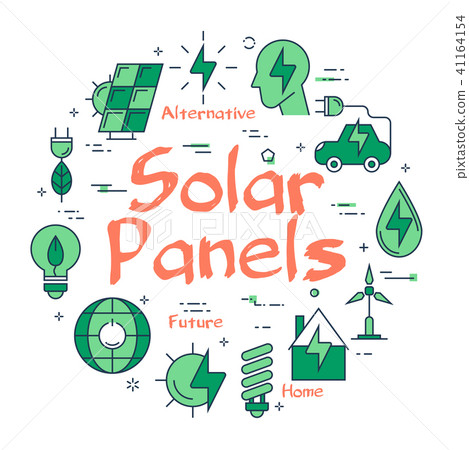 Green Eco Solar Panel concept - Stock Illustration [41164154] - PIXTA