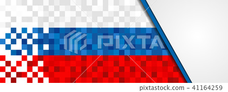 Russia web banner of russian pixel art flag - Stock Illustration ...