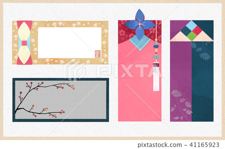 Korean traditional style label, card design... - Stock Illustration ...